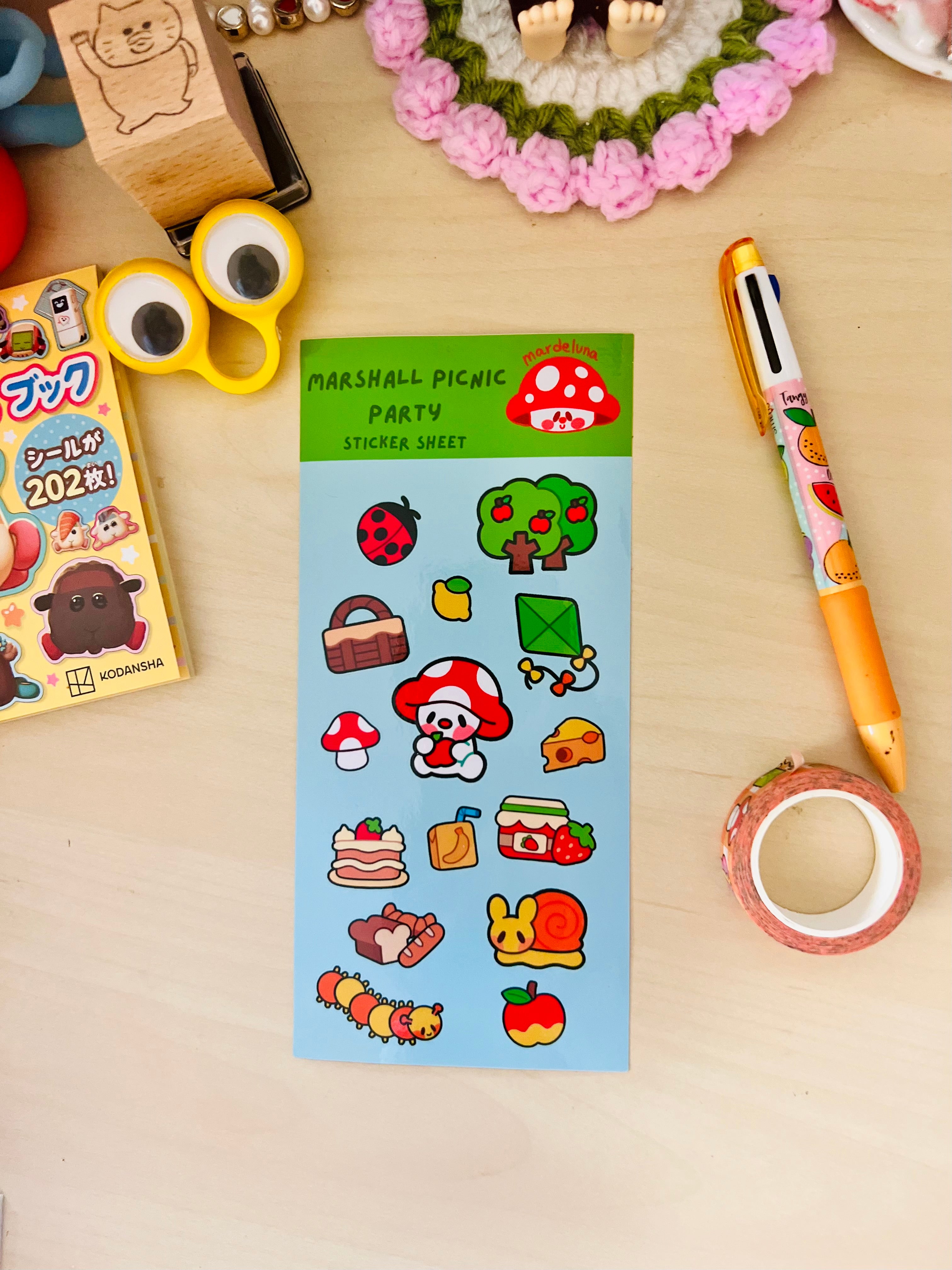 Picnic Marshall Sticker Sheet – MarDeLunaArts