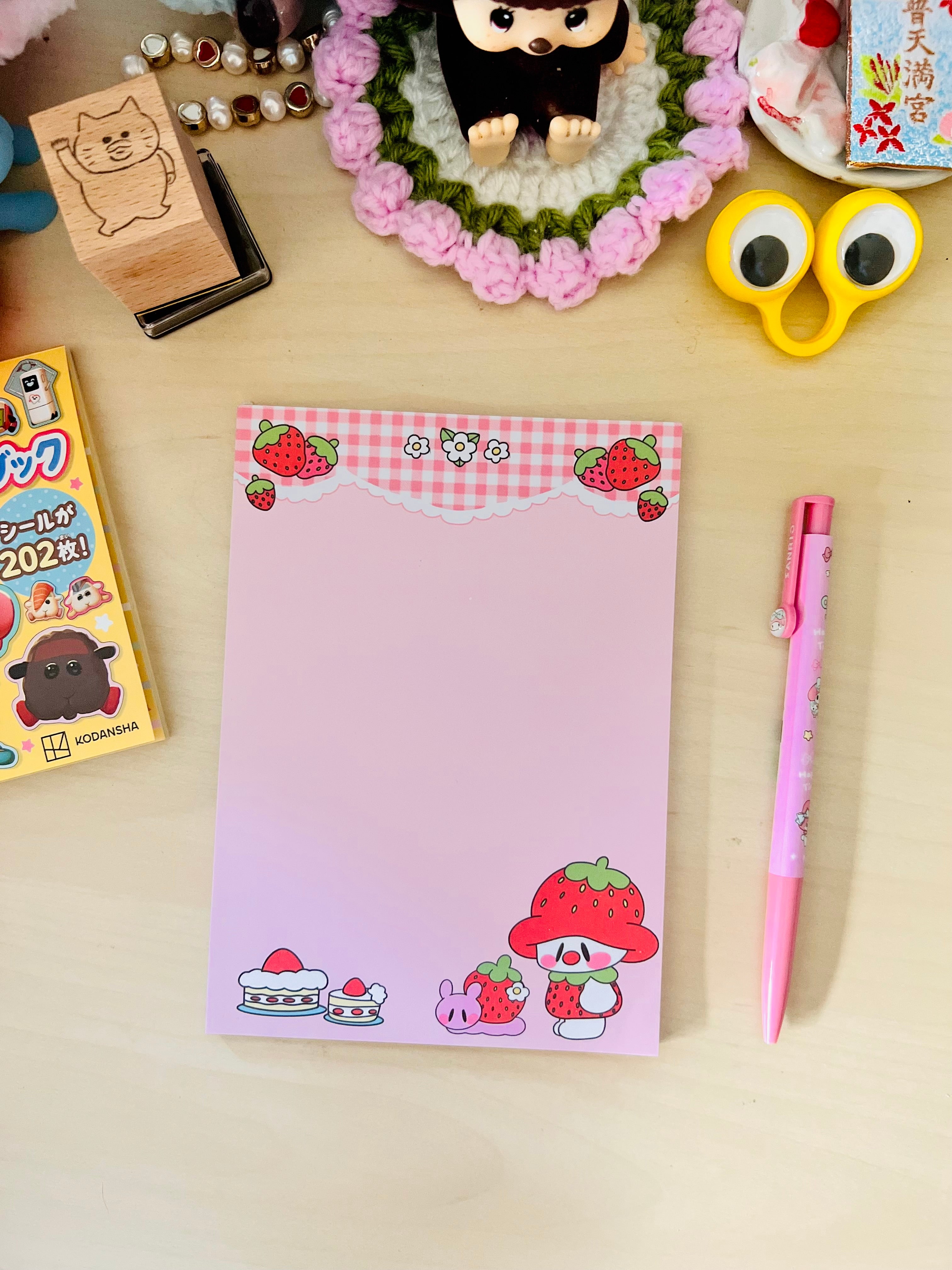 Strawberry Marshall Notepad – MarDeLunaArts