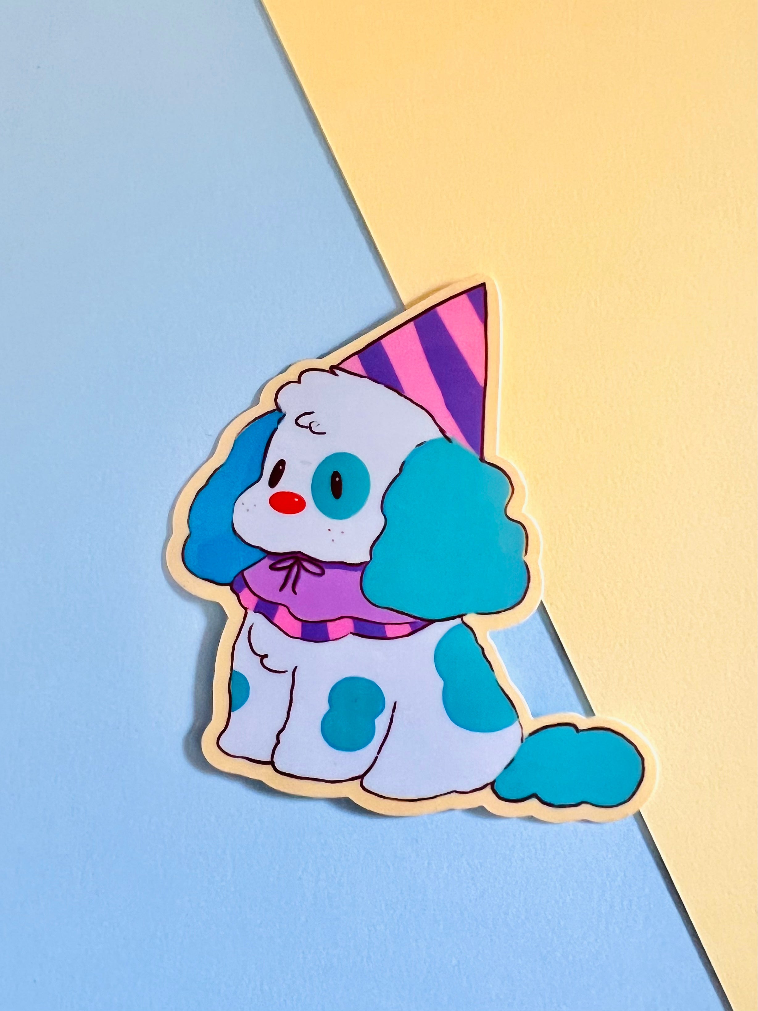 Bloo Clown Dog Sticker – MarDeLunaArts