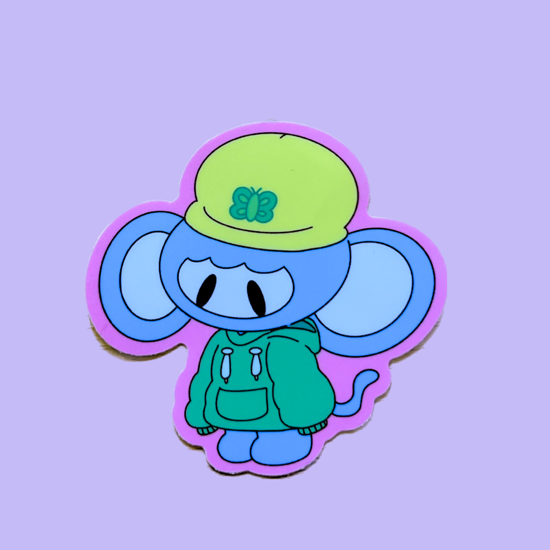 Punky Monkey Blue Sticker – MarDeLunaArts